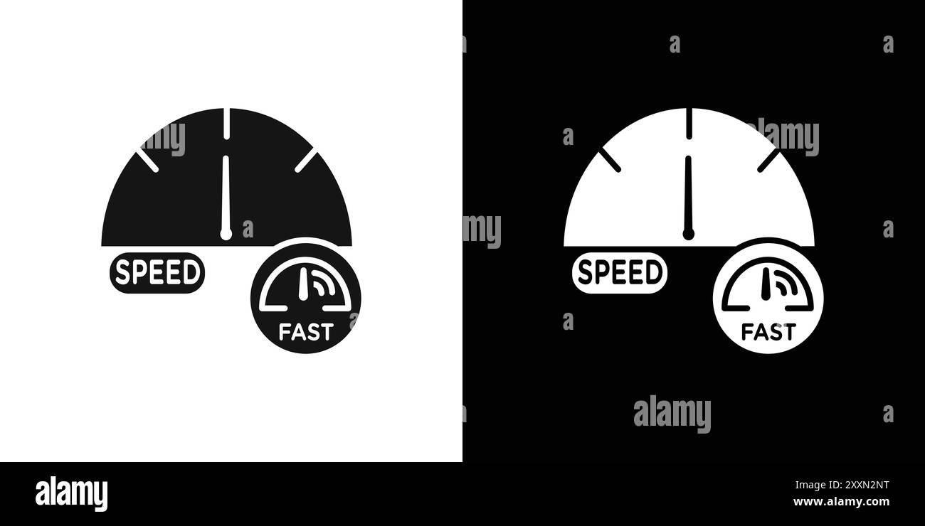 Network speed test icon vector logo set collection or bundle pack group ...