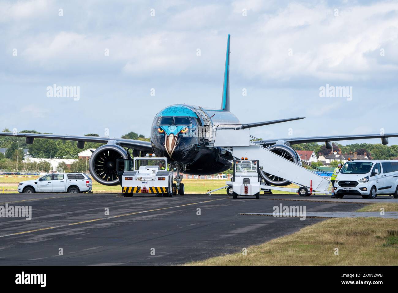 Farnborough, Hampshire - July 22nd 2024: Embraer E195-E2 Stock Photo ...