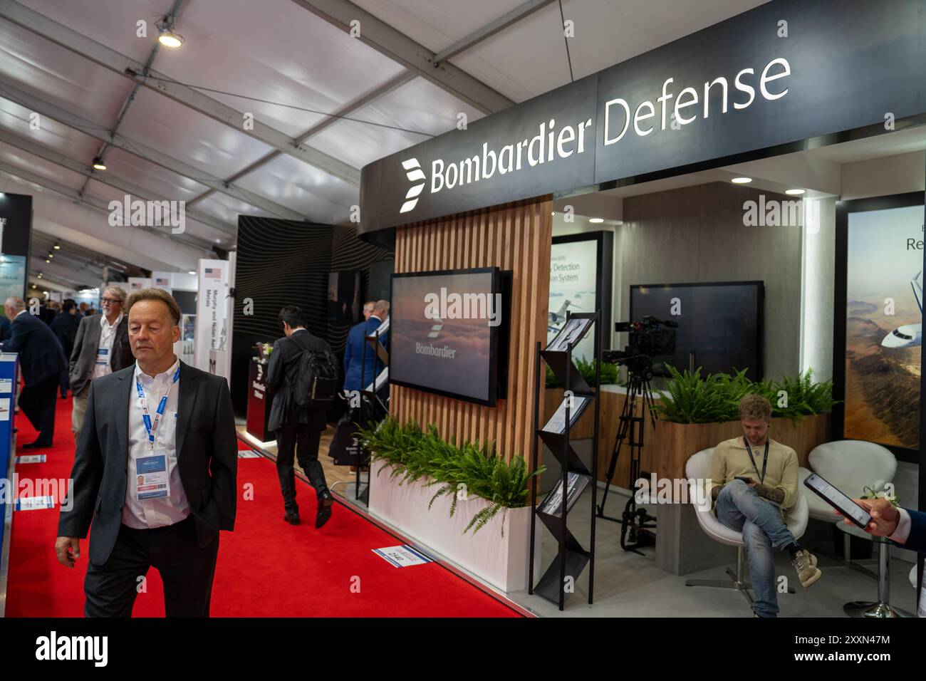 Farnborough, Hampshire - July 22nd 2024: Bombardier Defense Stand Stock ...