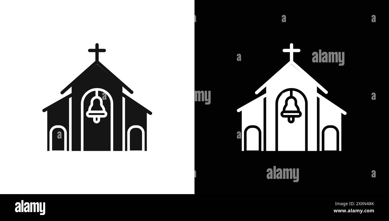 view inside catholic church icon vector logo set collection or bundle ...