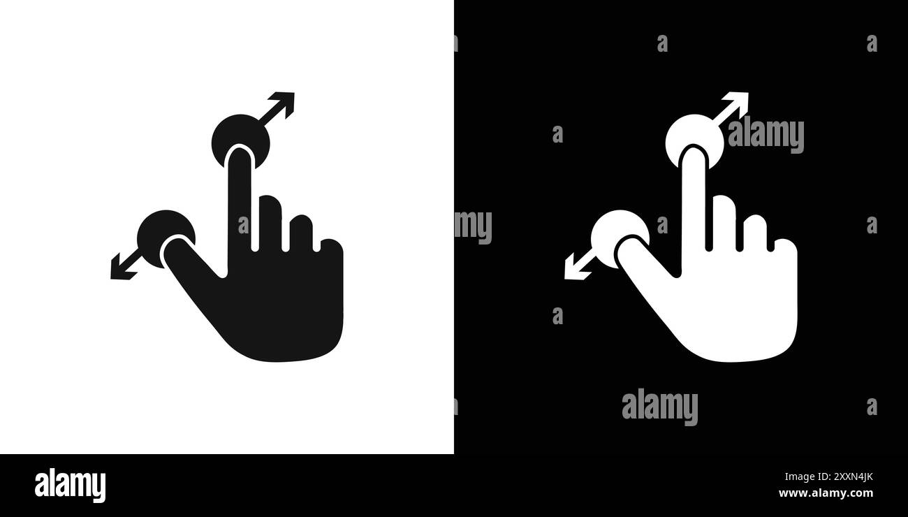 Zoom Gesture icon vector logo set collection or bundle pack group Stock ...