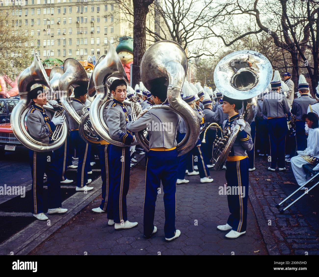 New York, November 28th 1991, marching band tuba musicians, Macy's ...