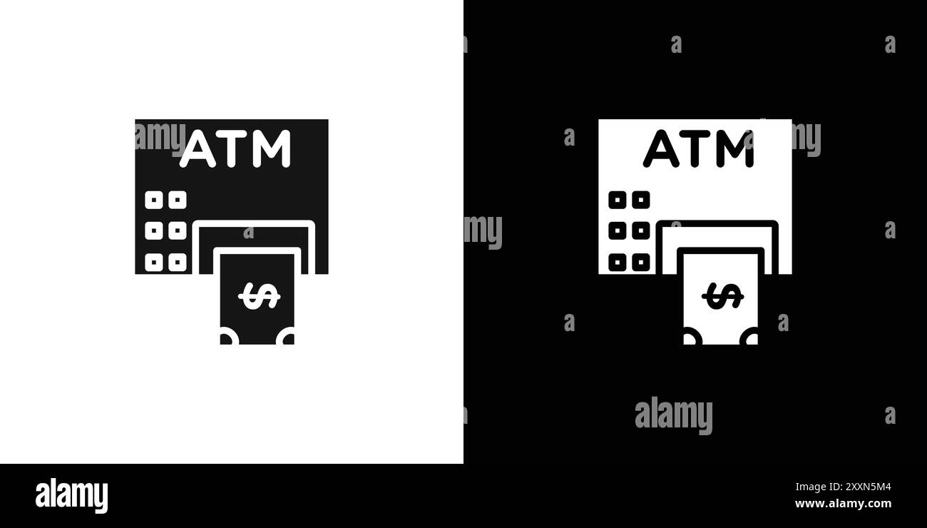 Withdraw Money in ATM icon vector logo set collection or bundle pack group Stock Vector Image ...
