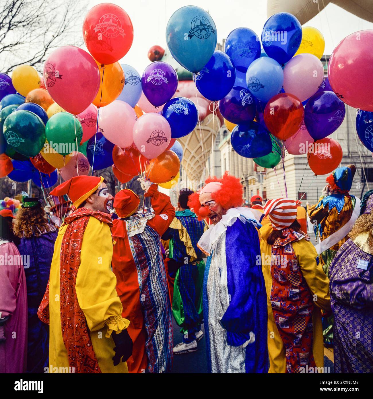 New York, November 28th 1991, Macy's Thanksgiving Day Parade, clowns ...