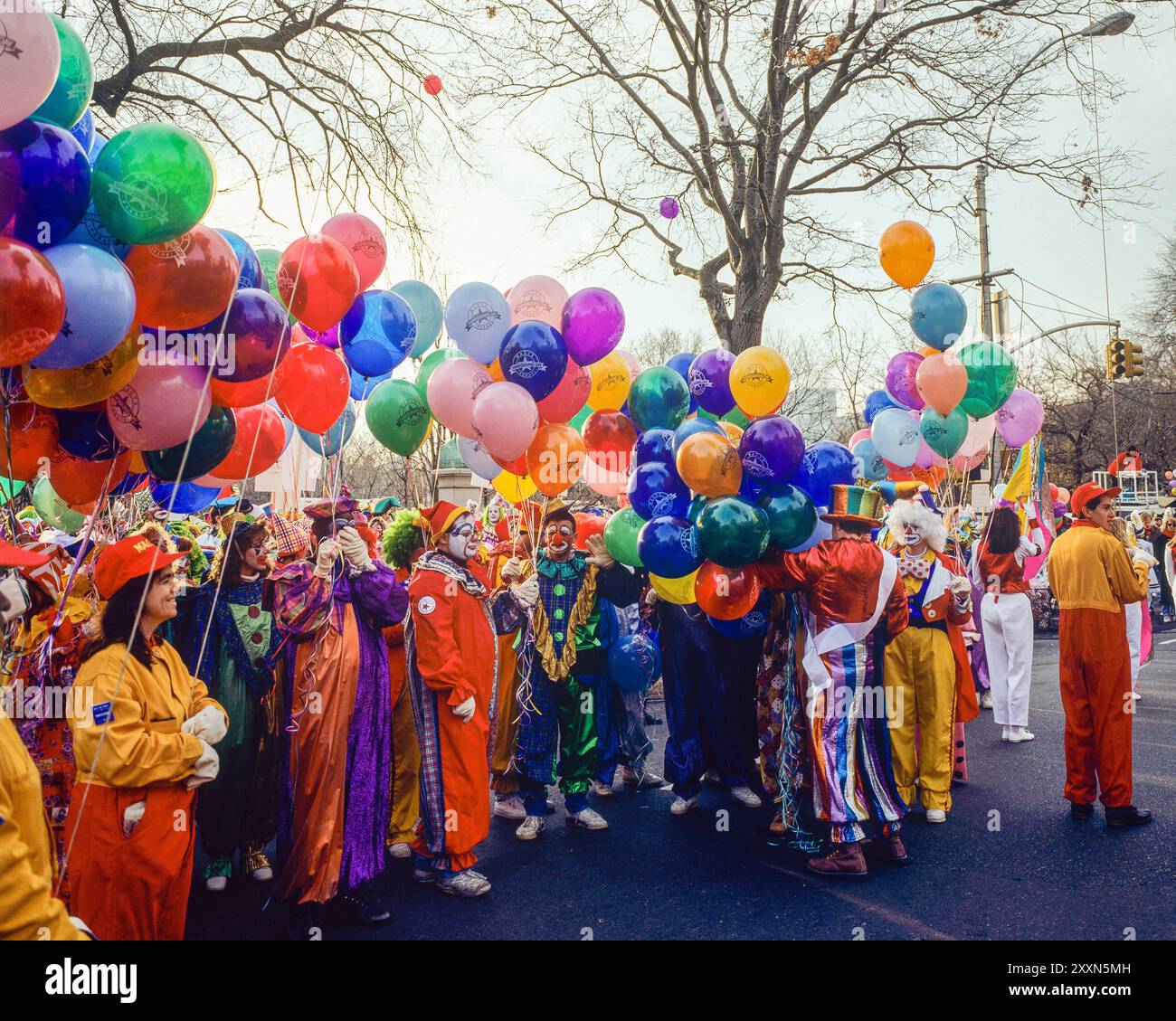 New York, November 28th 1991, Macy's Thanksgiving Day Parade, clowns ...