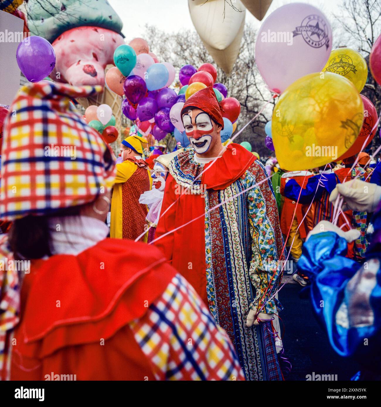 New York, November 28th 1991, Macy's Thanksgiving Day Parade, clowns ...