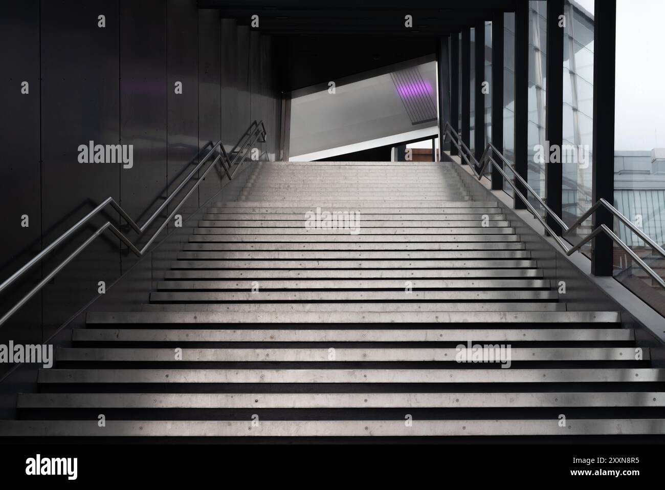 Symmetrical Pathway of Stairs with Modern Perspective in Outdoor ...