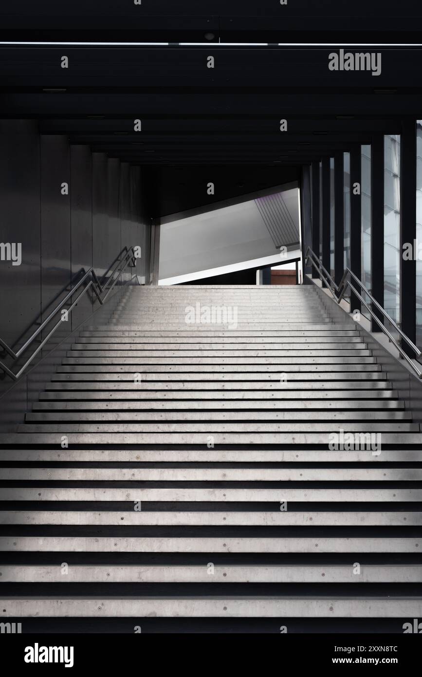 Symmetrical Pathway of Stairs with Modern Perspective in Outdoor Architecture Concept Stock ...