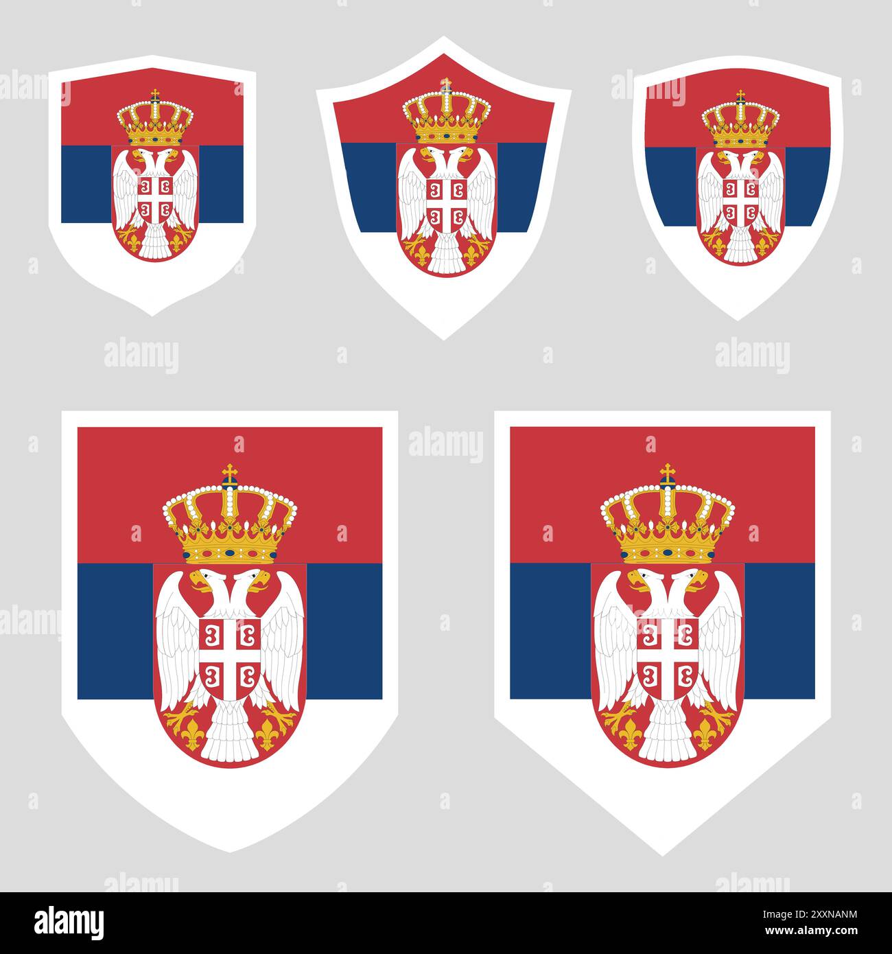 Flag set in shield frame hi-res stock photography and images - Alamy
