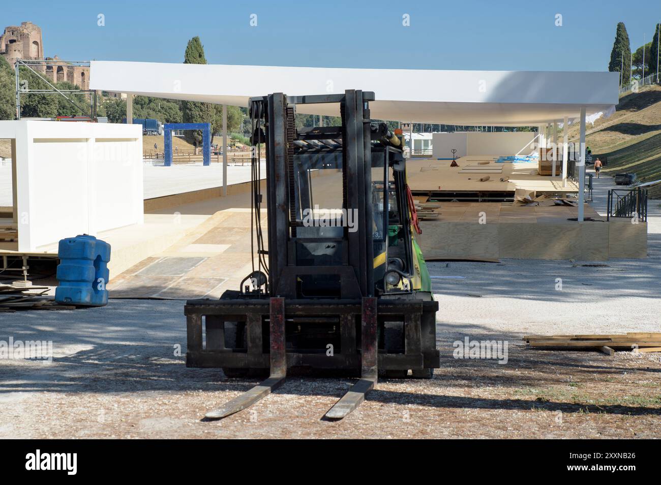 Rome, Italy. 25th Aug, 2024. The construction site for the preparation ...