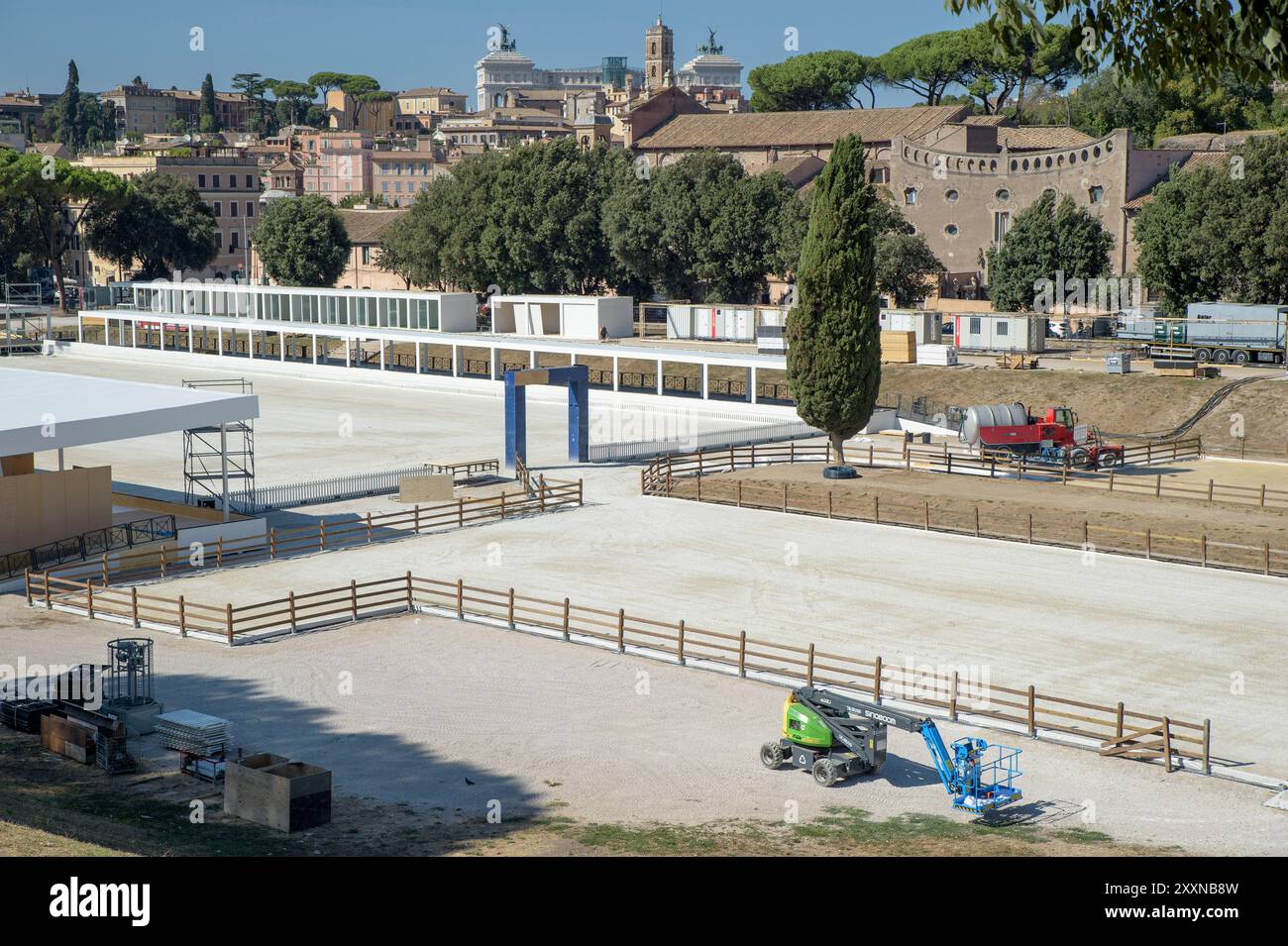 Rome, Italy. 25th Aug, 2024. The construction site for the preparation ...