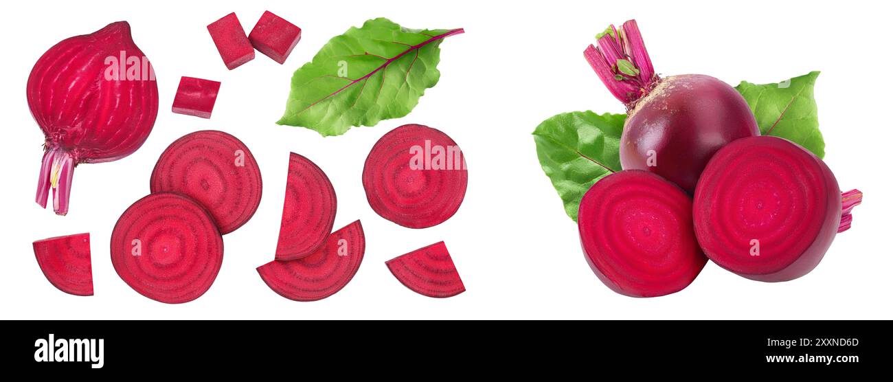beetroot slices isolated on white background with full depth of field ...
