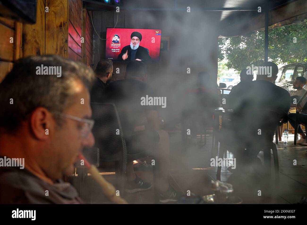 Beirut, Beirut, Lebanon. 25th Aug, 2024. Pro-Iranian Hezbollah Hassan ...