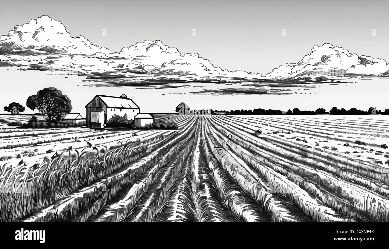 Landscape with monochrome view Stock Vector Images - Alamy