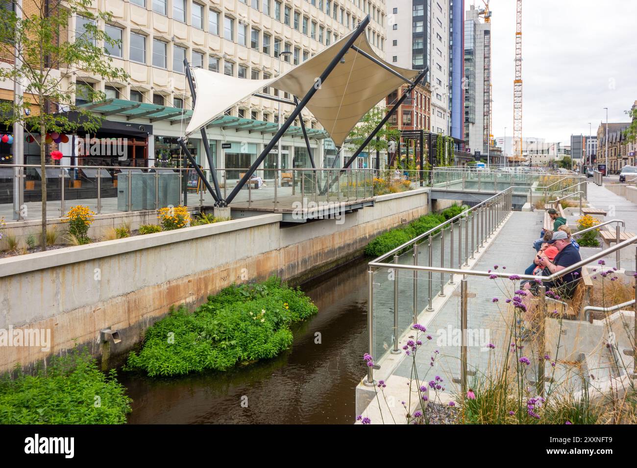 The recently uncovered and renovated canal in the Welsh capital of ...
