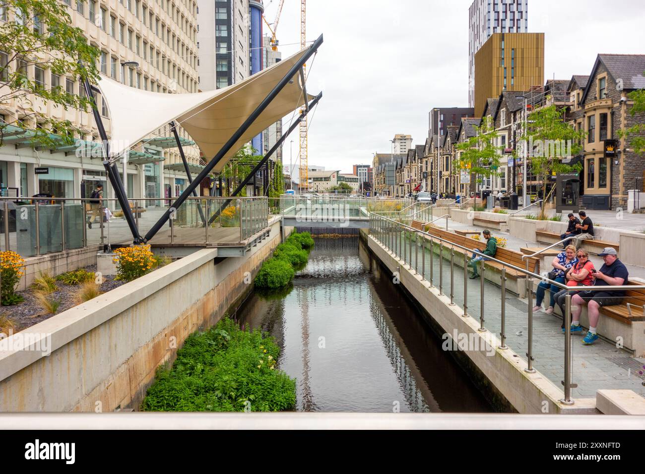 The recently uncovered and renovated canal in the Welsh capital of ...