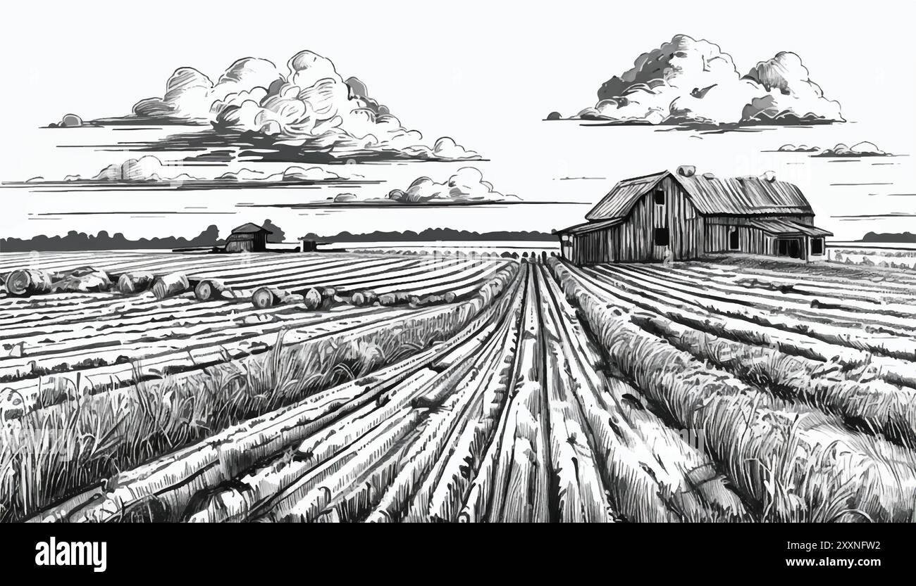 Landscape with monochrome view Stock Vector Images - Alamy