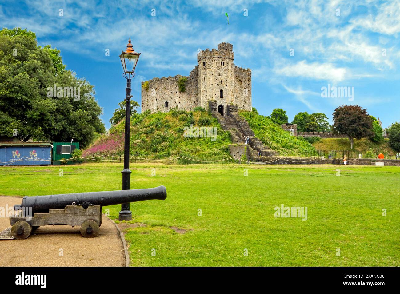 The castle and castle grounds in the welsh capital city of Cardiff ...