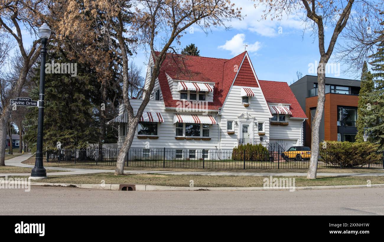 Edmonton, Canada, April28, 2024:Residential area house in early spring ...