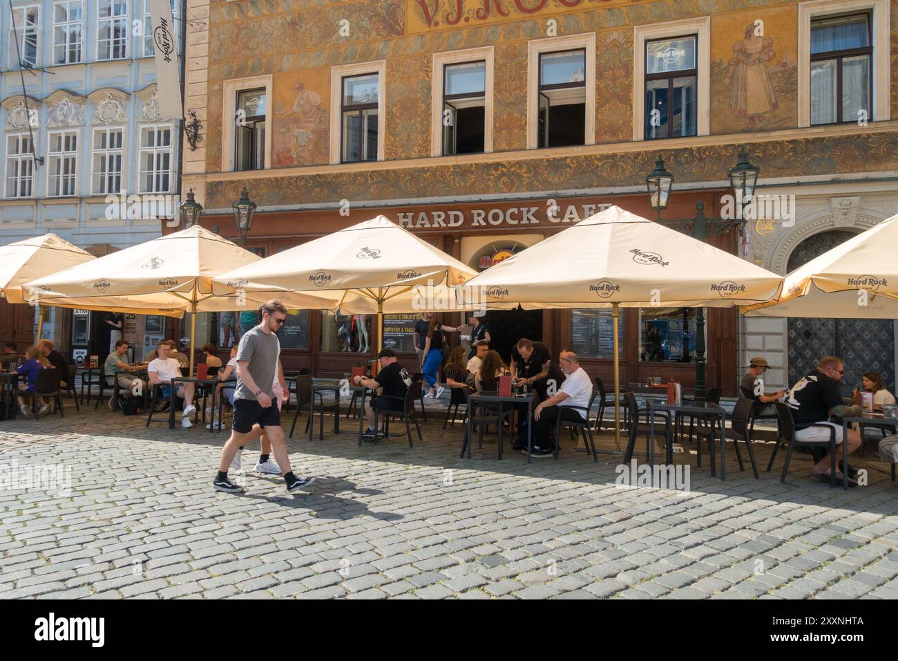 Hard Rock Cafe Male Namesti Square Praha Czech Republic Stock Photo - Alamy