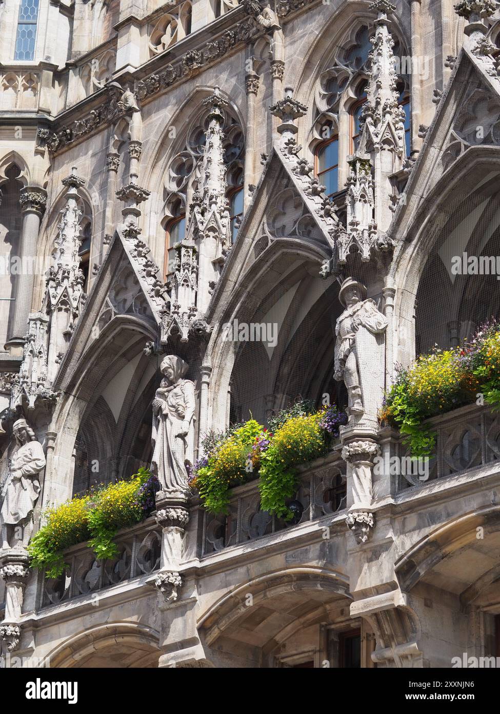 Munich, Germany - August 3, 2024: A majestic gothic building facade ...