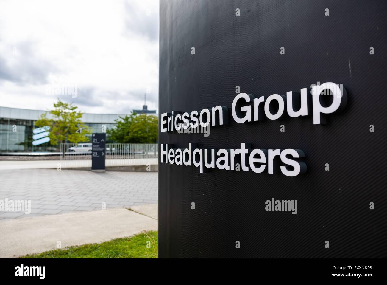 Signs and symbols, Ericsson Group Headquarters, Kista, Sweden Stock ...