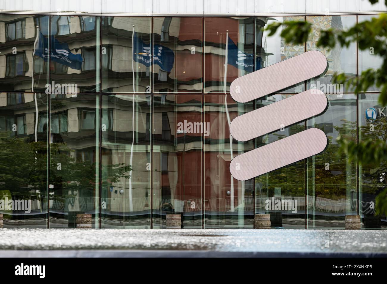 Signs and symbols, Ericsson Group Headquarters, Kista, Sweden Stock ...