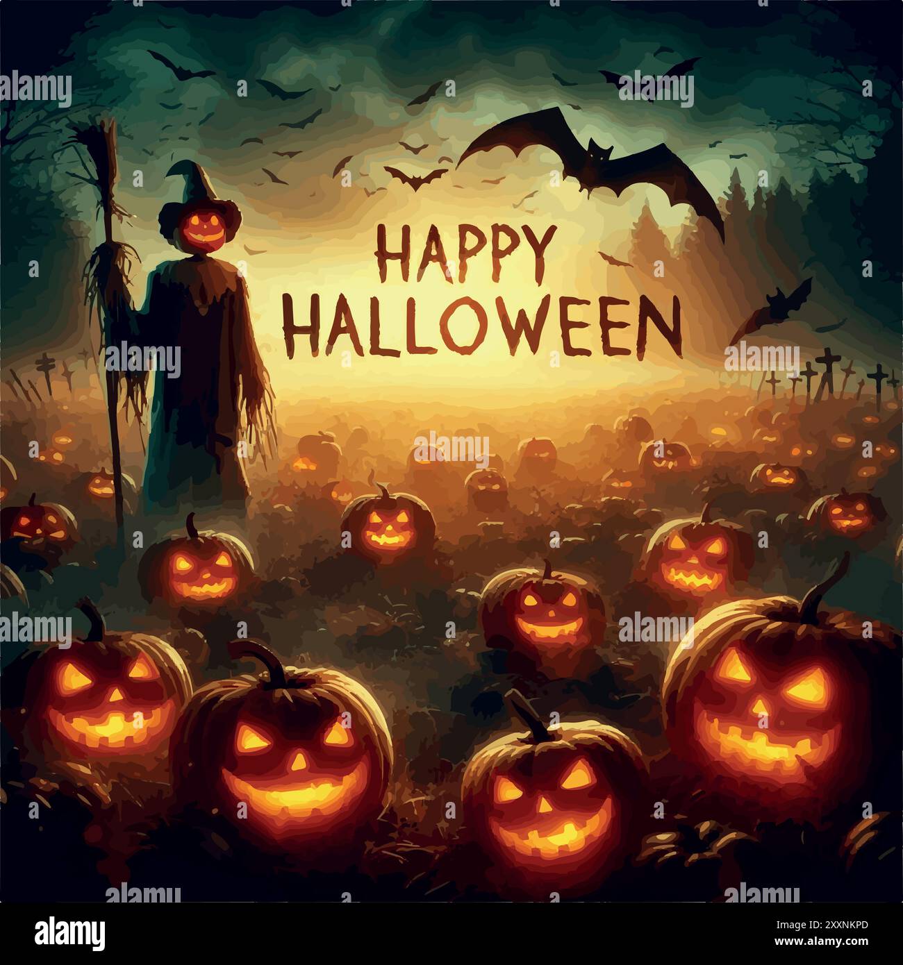 Happy pumpkin time Stock Vector Images - Alamy