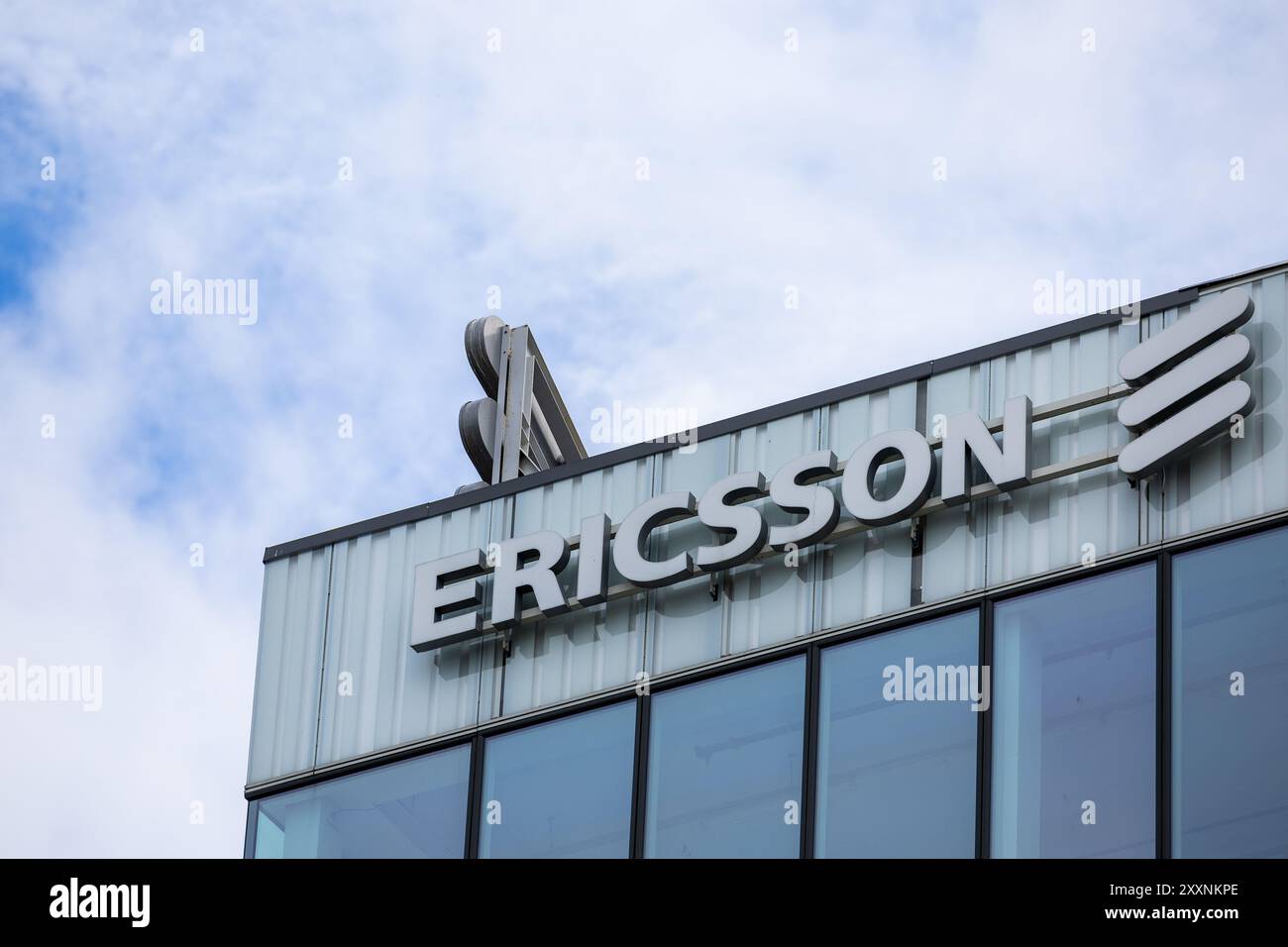 Signs and symbols, Ericsson Group Headquarters, Kista, Sweden Stock ...