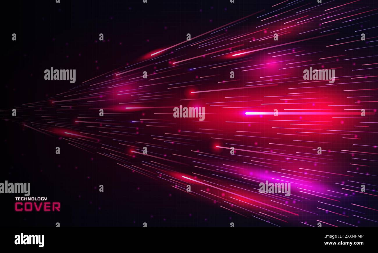 Tech background. Internet network. Abstract data light lines. City wave ...