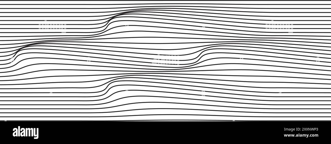 Black curvy lines on white background. Winding stripes pattern. Simple ...
