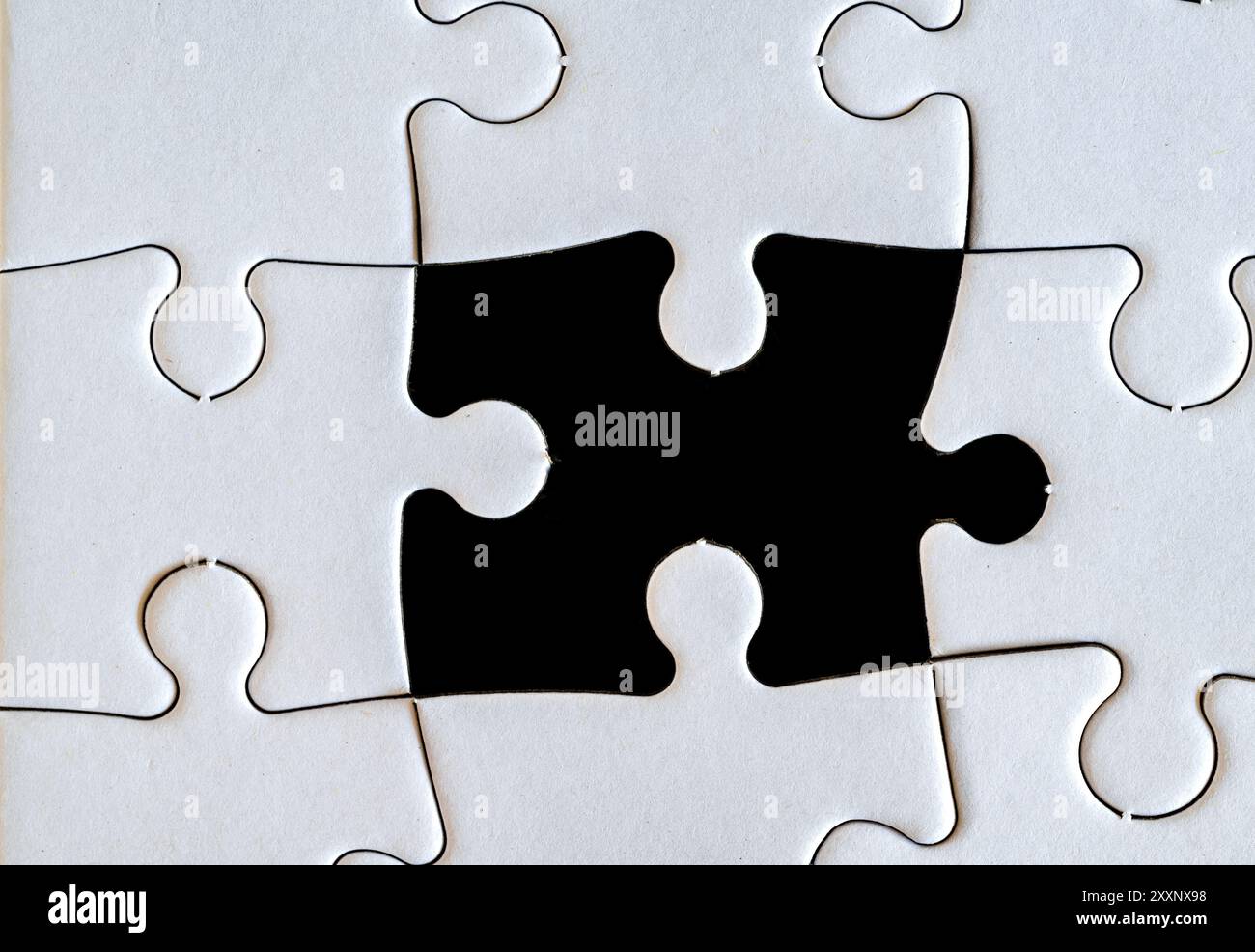 A jigsaw puzzle where a single piece is missing to complete it Stock ...