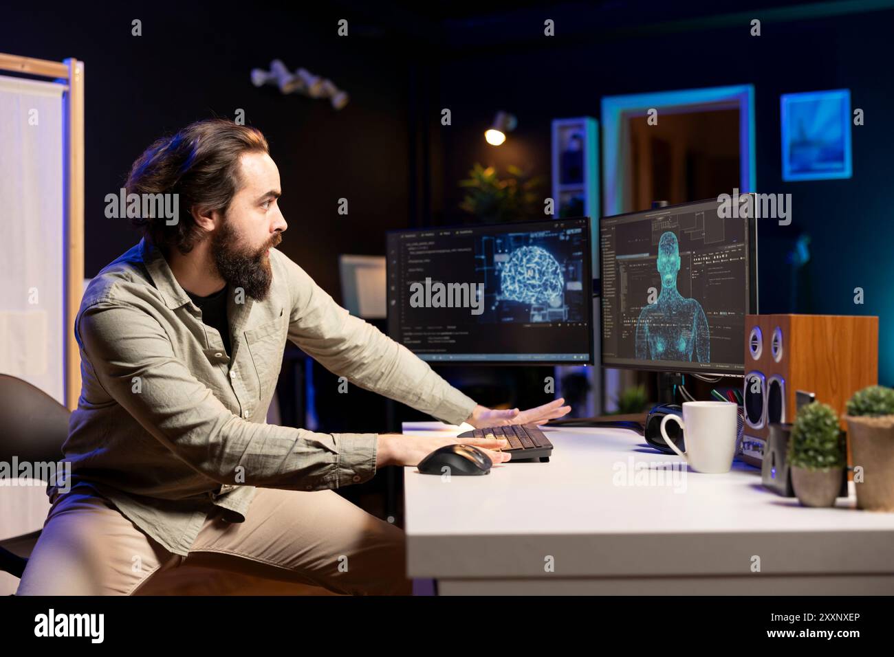 Startled engineer scared by sentient AI becoming superintelligent ...