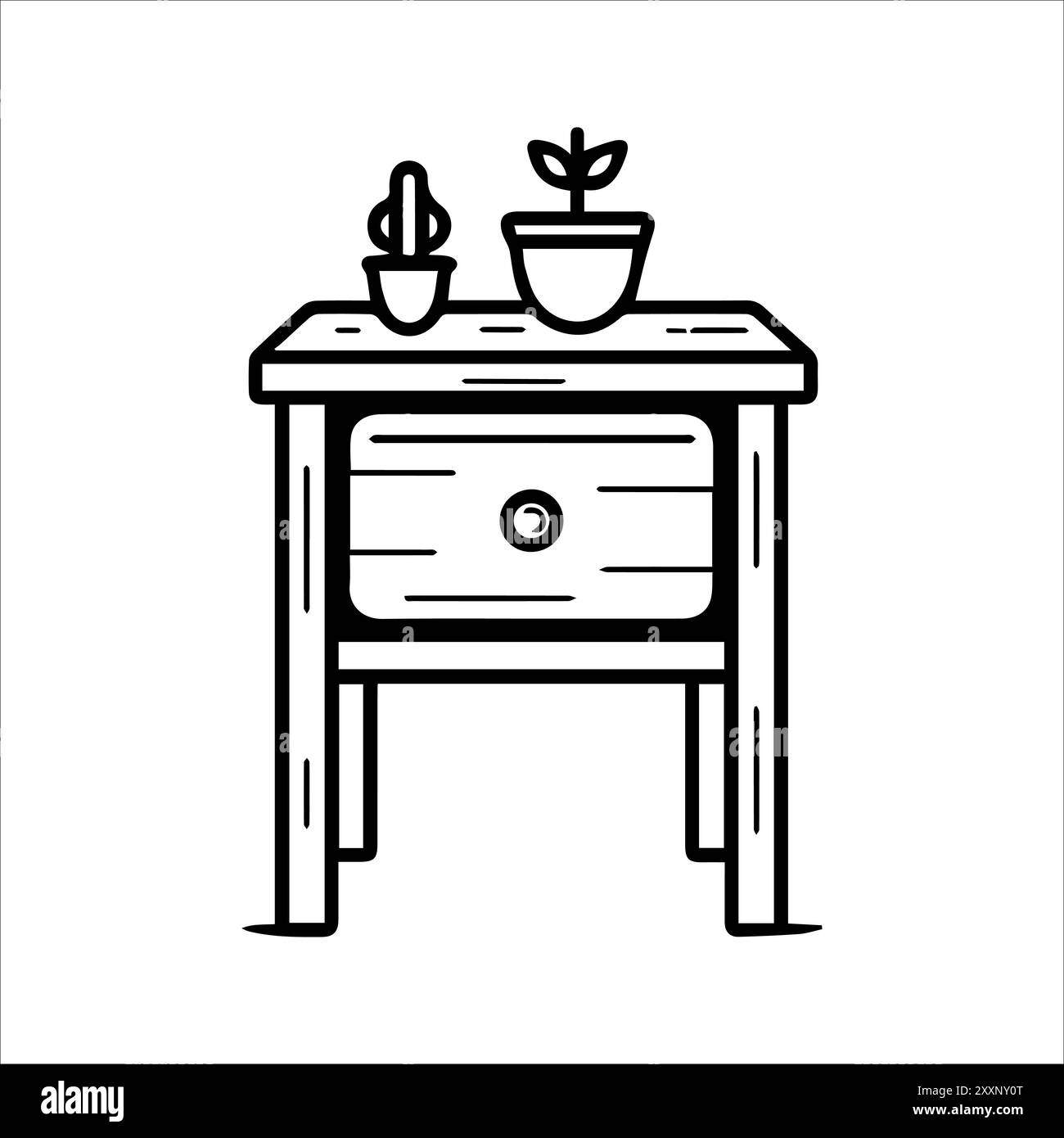 Bedside Table icon or modern line symbol. Vector line art and icon ...