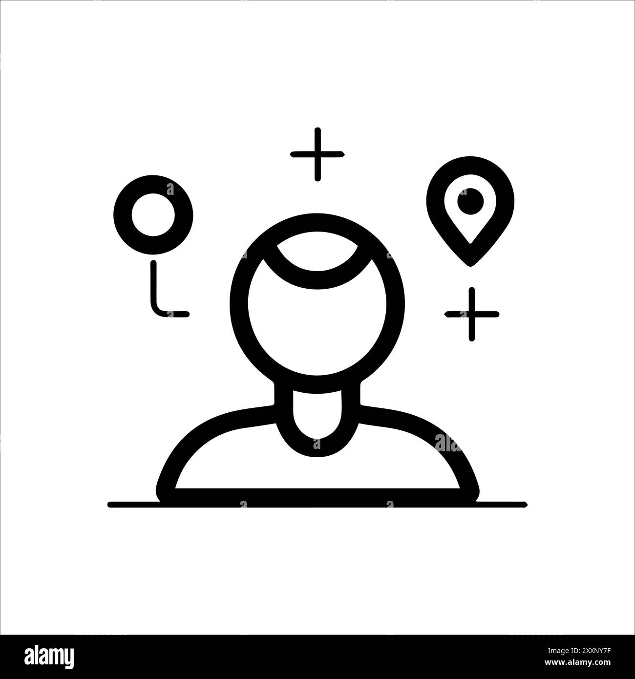 User Location icon or modern line symbol. Vector line art and icon ...