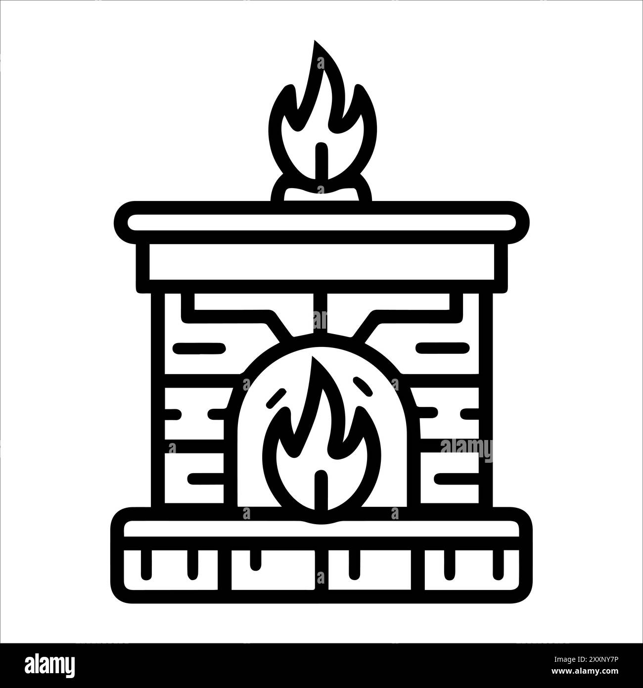 Fireplace icon or modern line symbol. Vector line art and icon design ...
