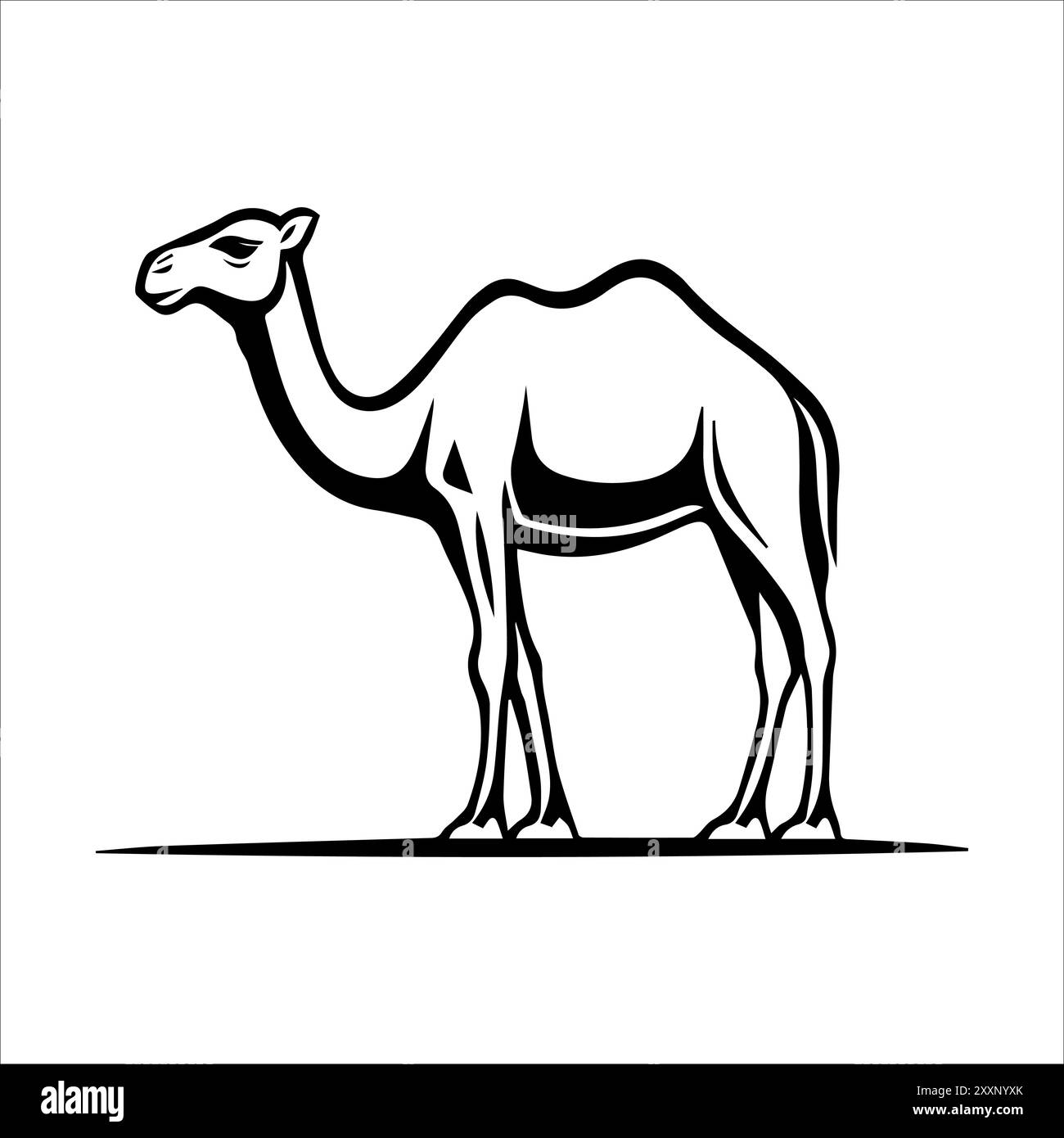 camel icon or modern line symbol. Vector line art and icon design with ...