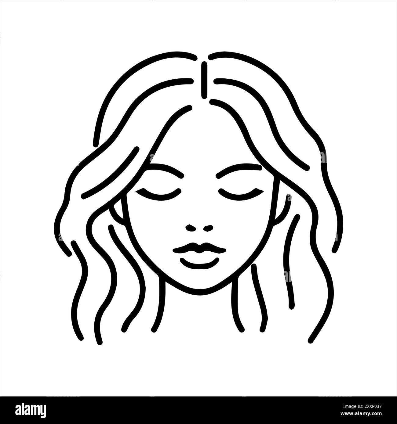 Woman icon or modern line symbol. Vector line art and icon design with ...