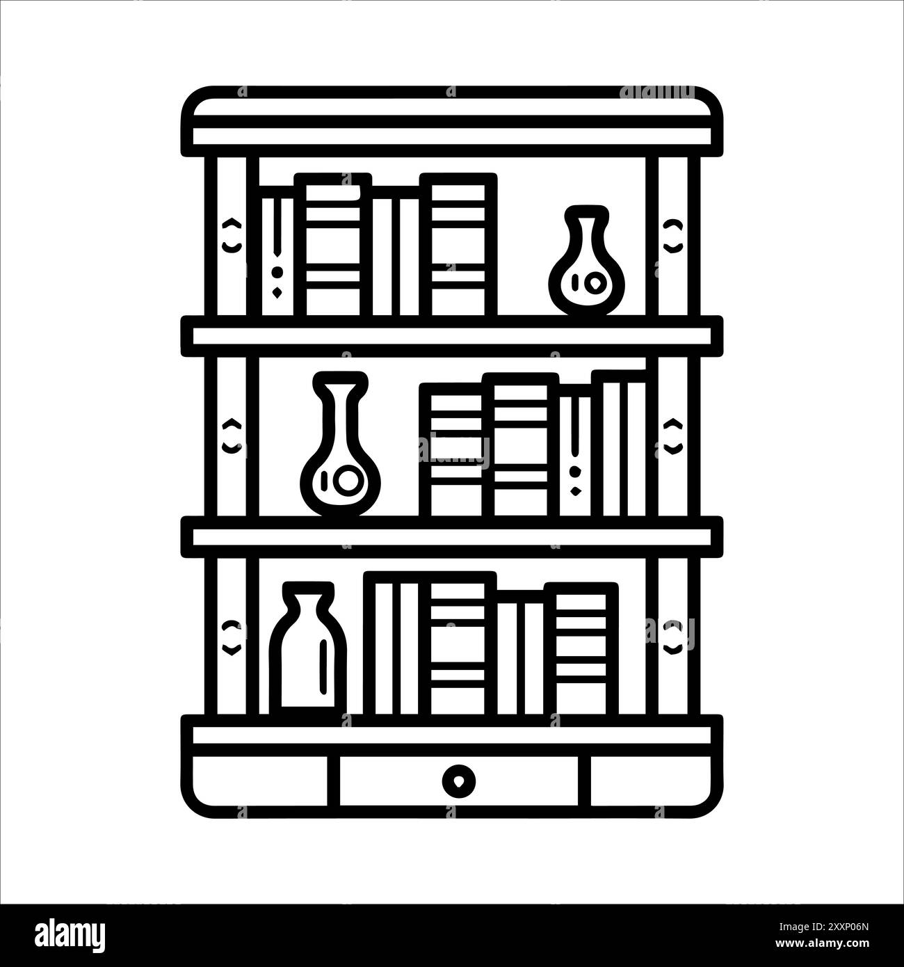 Bookcase icon or modern line symbol. Vector line art and icon design ...