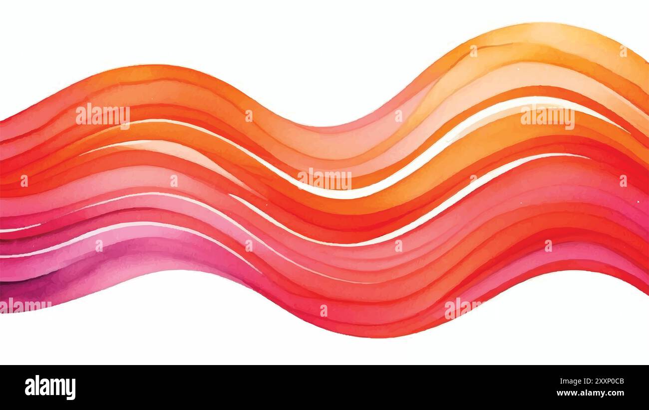 Abstract wavy pattern watercolor Background. Acrylic texture. Wave flow ...