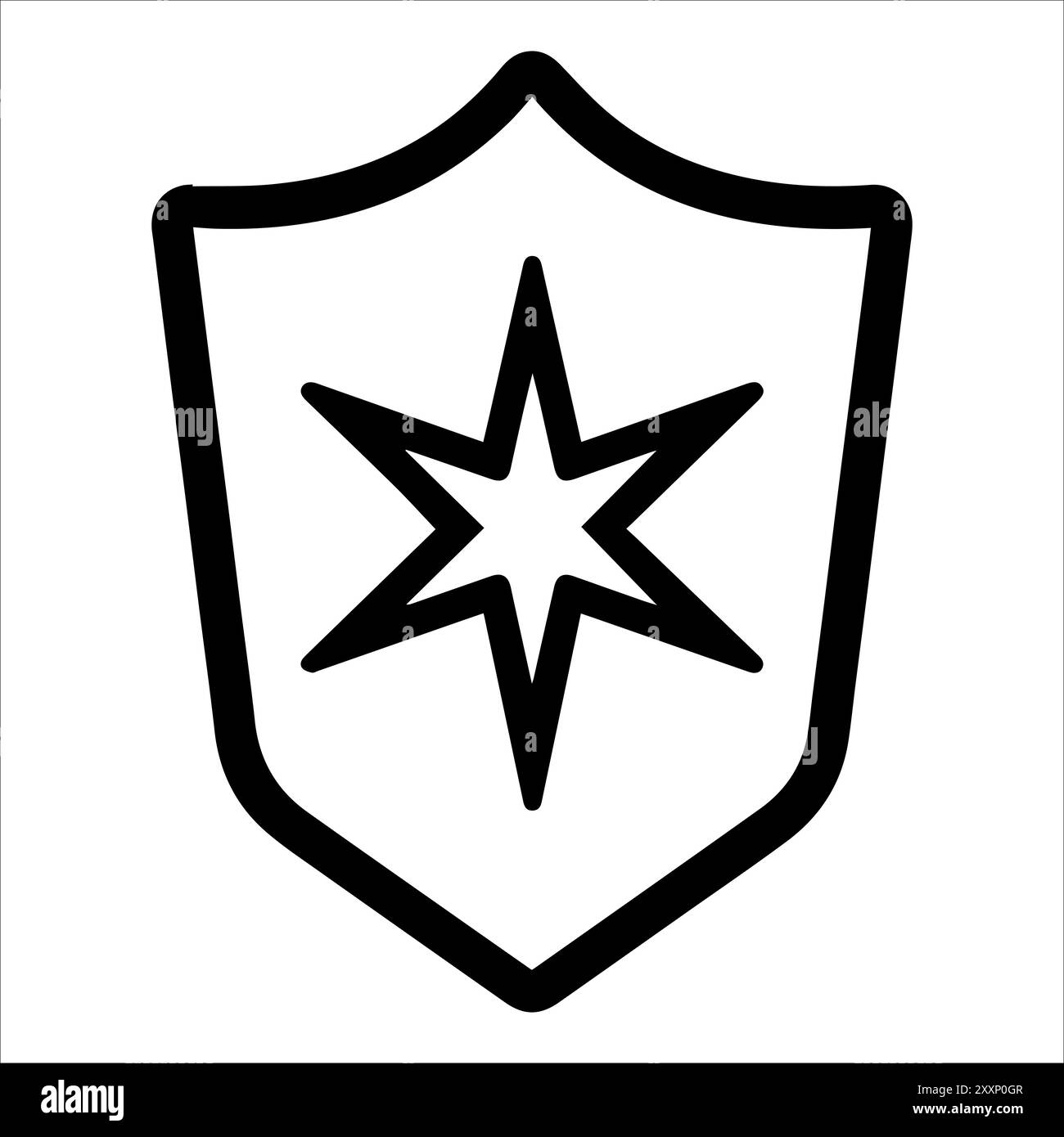 Military Shield icon or modern line symbol. Vector line art and icon ...