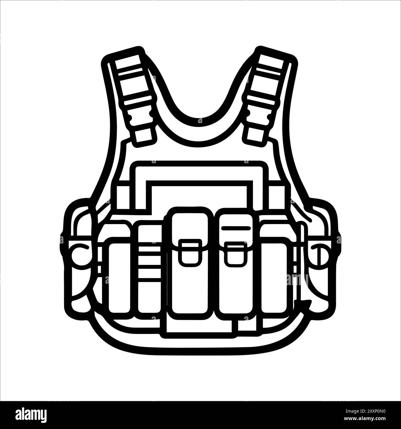Military Vest icon or modern line symbol. Vector line art and icon ...