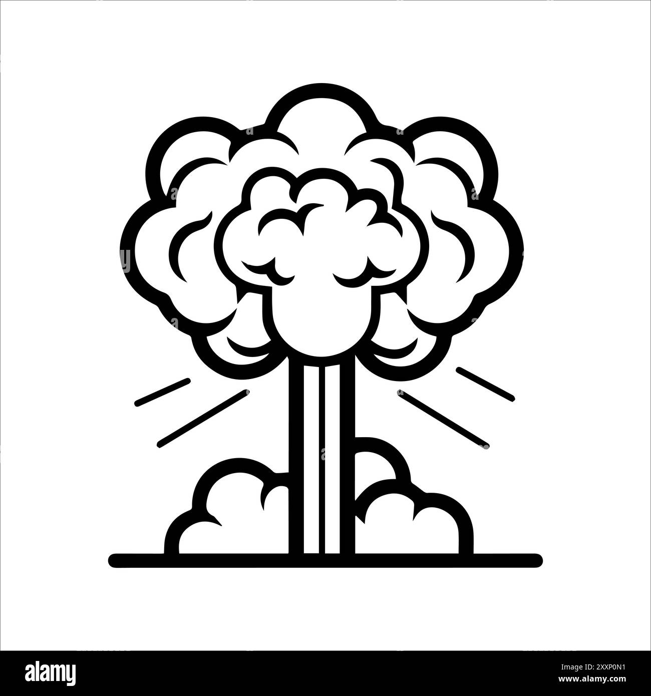 Nuclear explosion symbol atomic energy Black and White Stock Photos ...