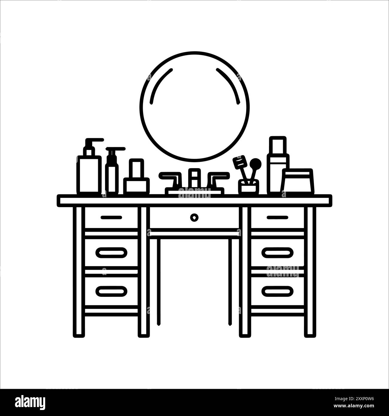 Dressing Table icon or modern line symbol. Vector line art and icon ...