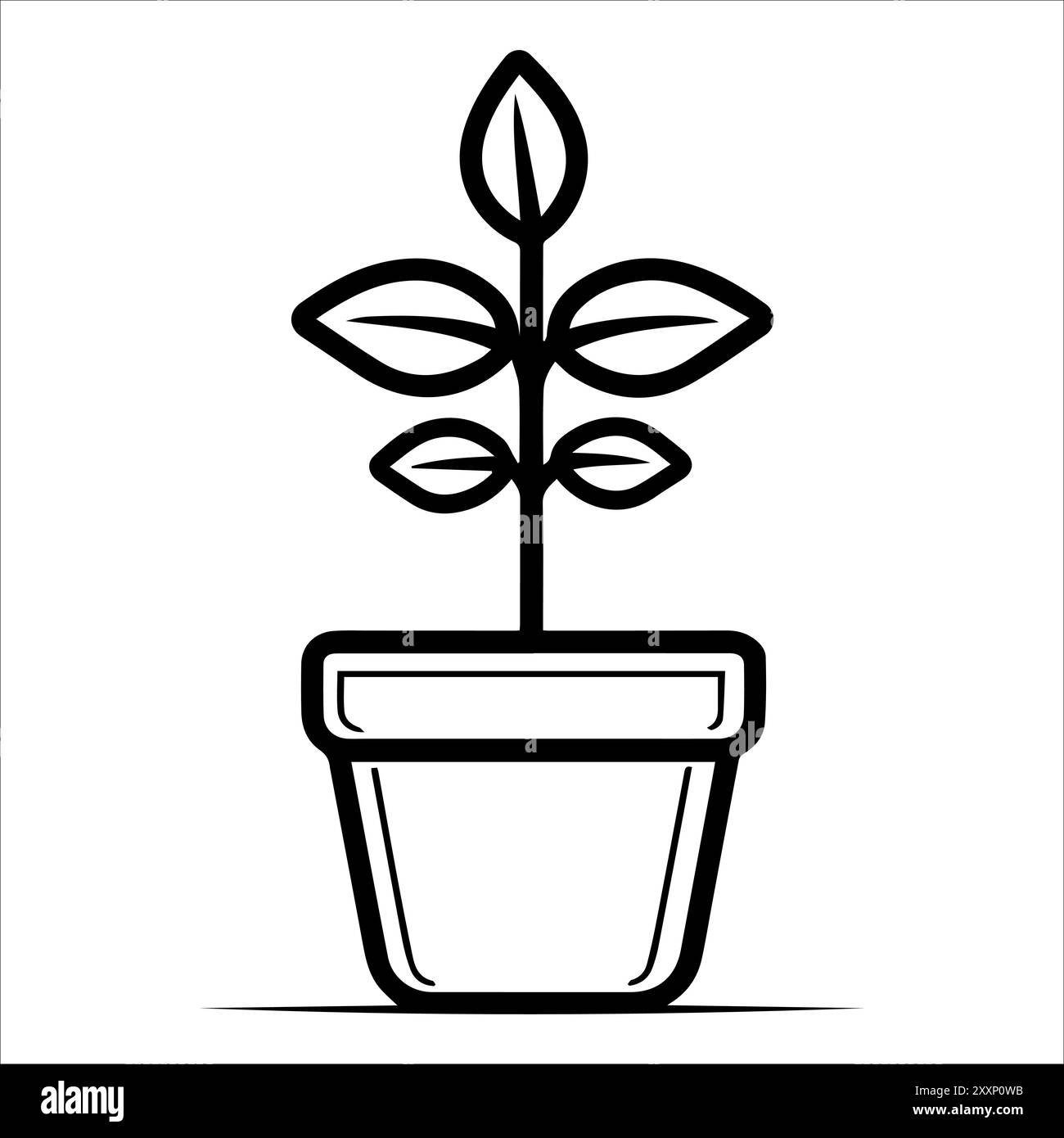 Plant Pot icon or modern line symbol. Vector line art and icon design ...