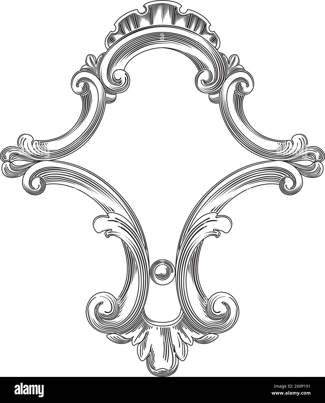 Vintage floral classic calligraphic retro vignette scroll Crests ...