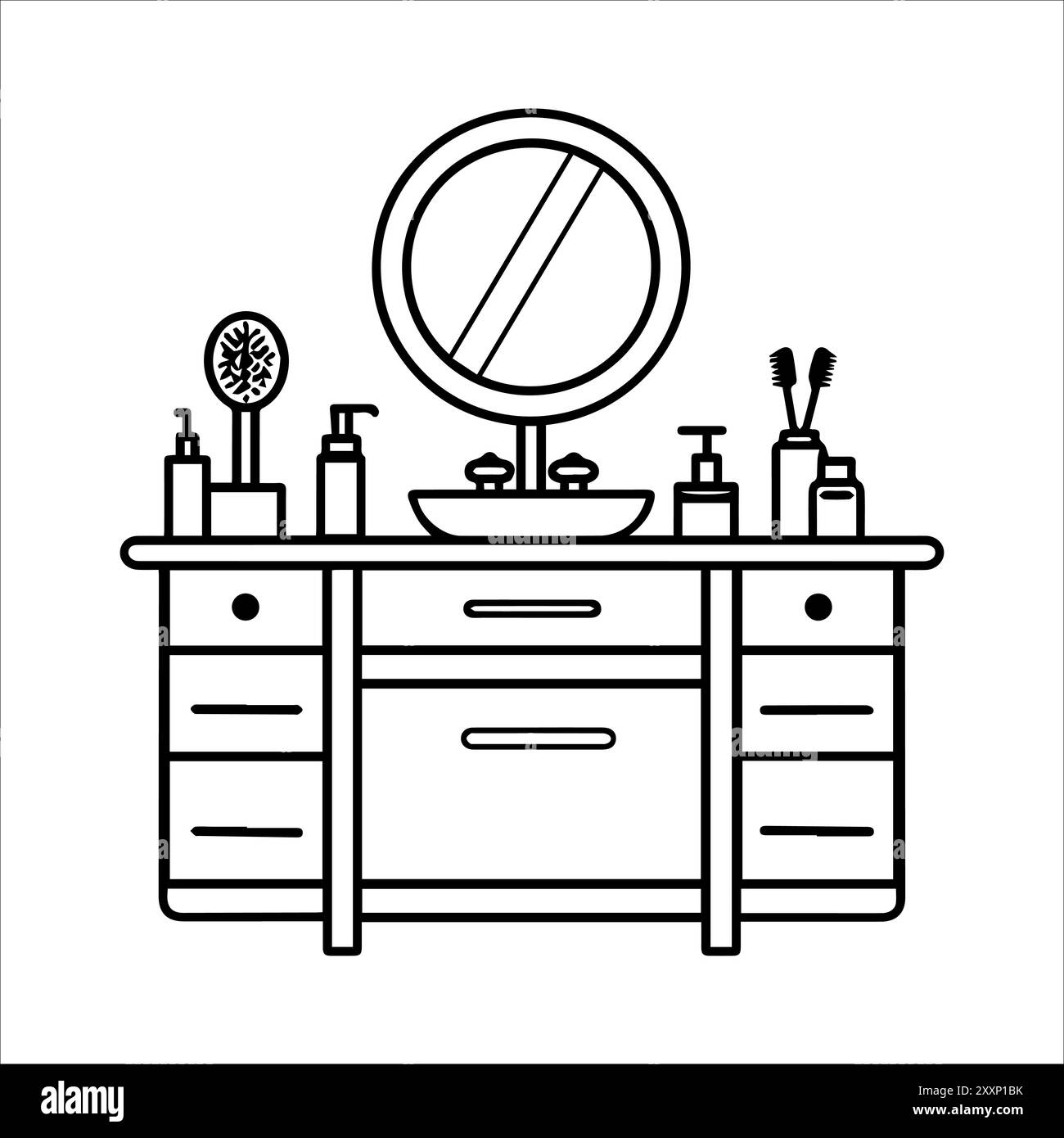Dressing Table icon or modern line symbol. Vector line art and icon ...