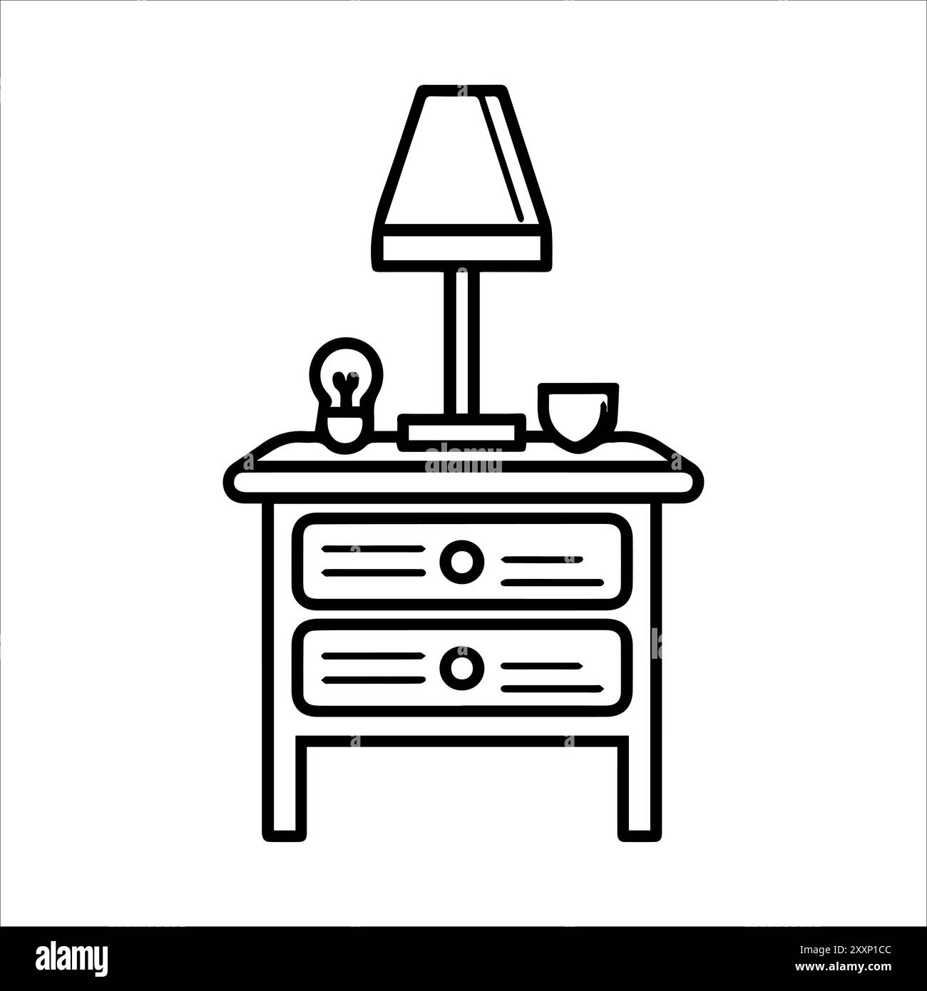 Bedside Table icon or modern line symbol. Vector line art and icon ...