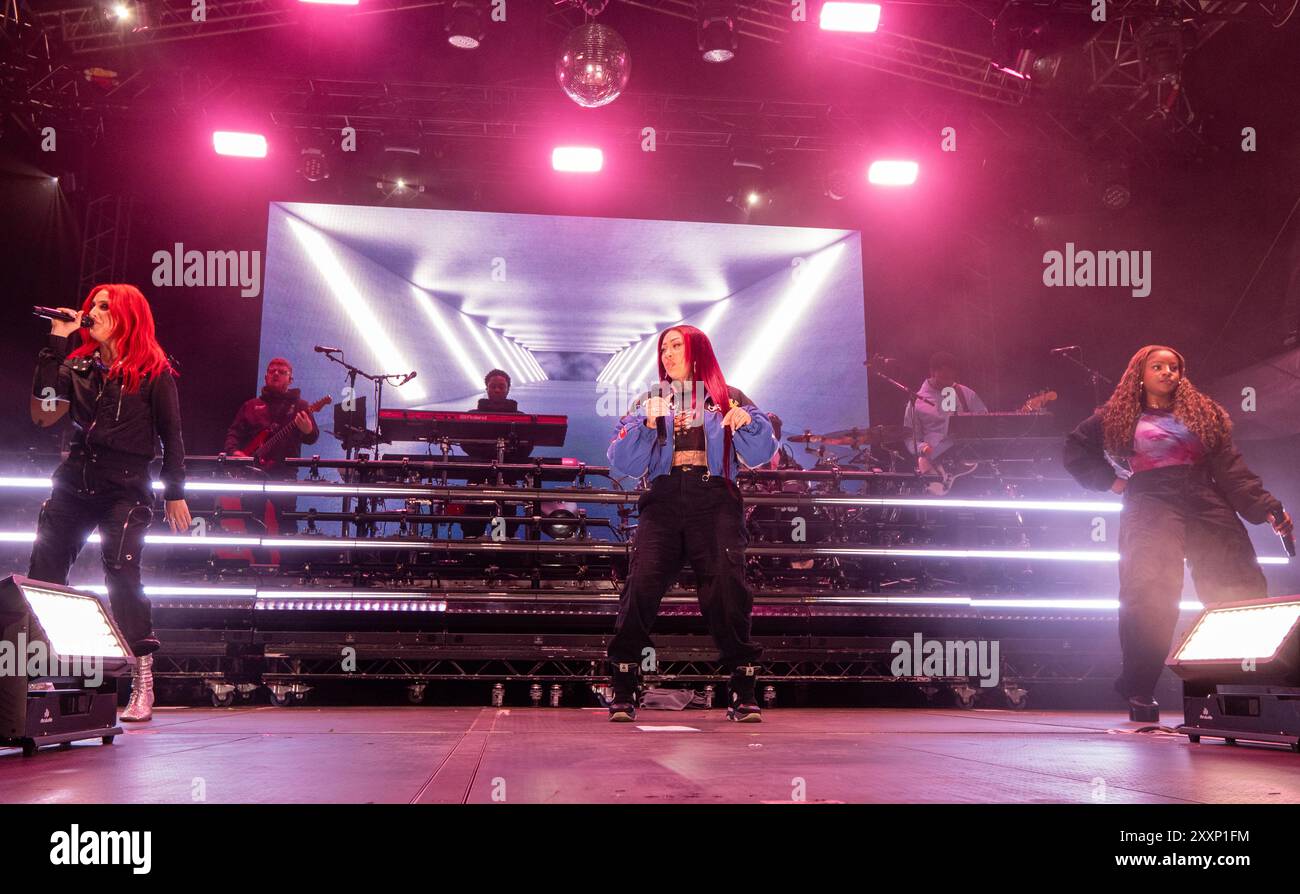 Manchester, UK. 25th Aug, 2024. Sugababes take the stage at Manchester ...