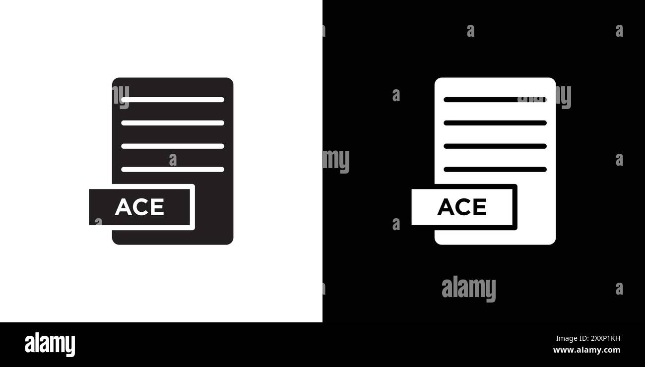 ASE File Document Icon Black line art vector in black and white outline ...